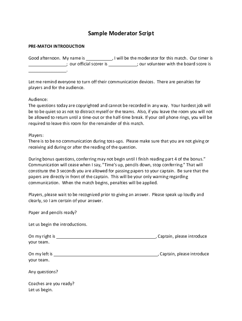 Fillable Online Introduce a guest speaker with this sample script (in 3 ...