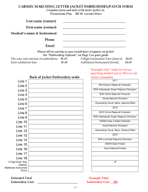 Fillable Online How-to Fill Out Your Letterman Jacket Order Form Fax ...