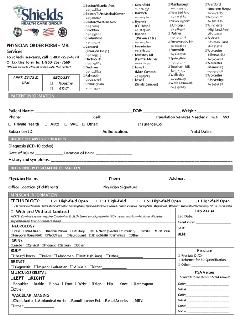 Fillable Online Prescription/Fax Order Form Fax Email Print - pdfFiller