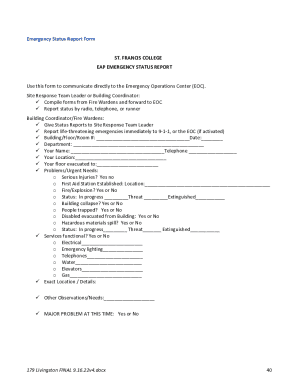 Fillable Online Emergency Status Report Form Fax Email Print - pdfFiller