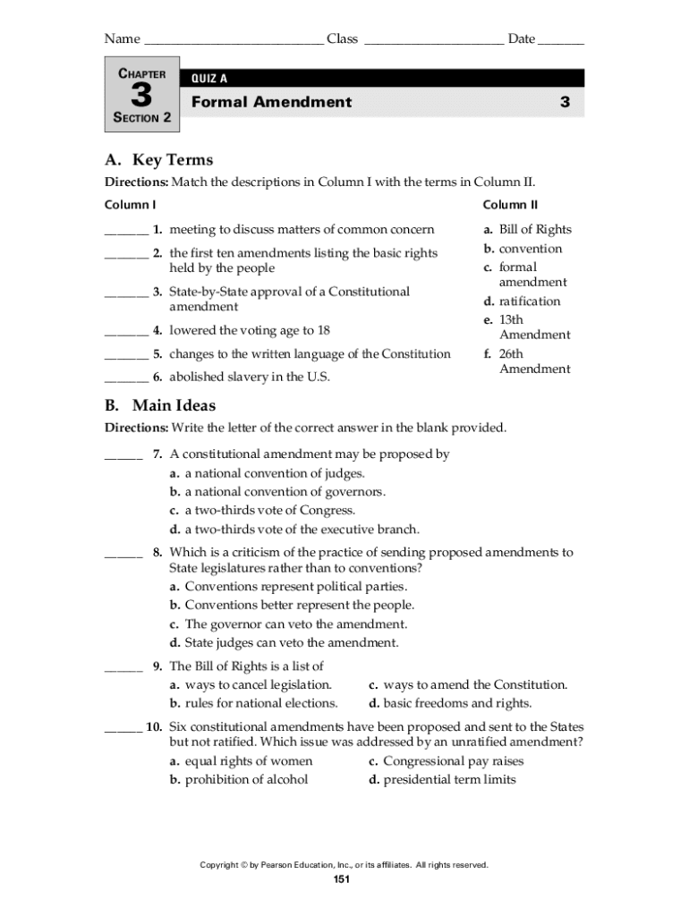 Fillable Online Chapter 3: The Constitution Section 2 Fax Email Print ...