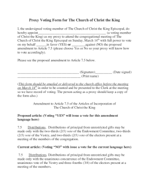 Fillable Online Proxy Voting Form for The Church of Christ the King Fax ...