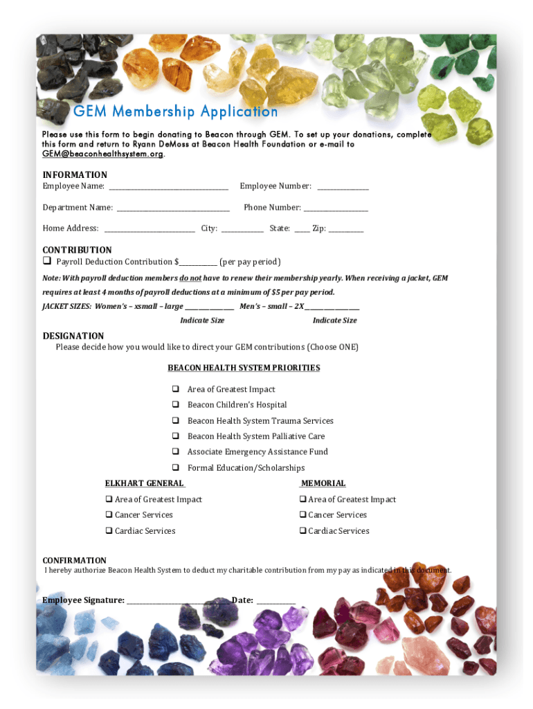 Fillable Online GEM Membership form.docx Fax Email Print - pdfFiller