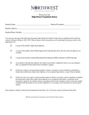 Fillable Online 19-20 High School Completion Form Fax Email Print ...