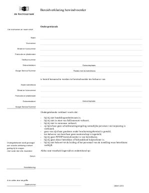 Invulbaar Online Bereidheidsverklaring Voorbeeld Gratis Download ...