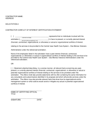 Fillable Online Attach 6 - Organizational Conflict of Interest Fax Email Print - pdfFiller