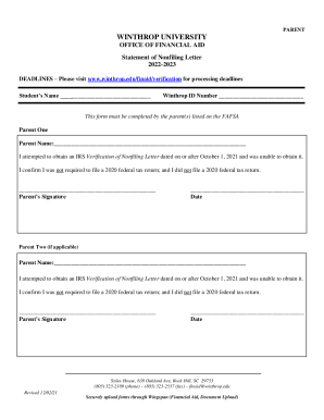 Fillable Online office of financial aid tax return verification form ...