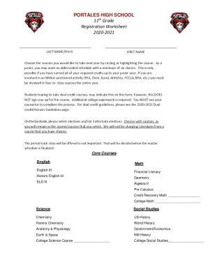 Fillable Online 9th Grade Registration Form.pdf - PORTALES HIGH SCHOOL ...
