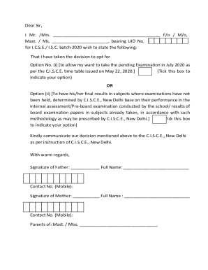 Fillable Online Indian Certificate of Secondary Education Fax Email ...