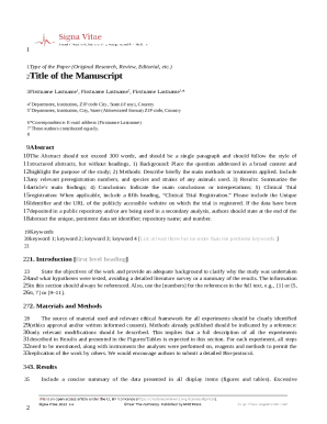 Manuscript template Doc Template | pdfFiller