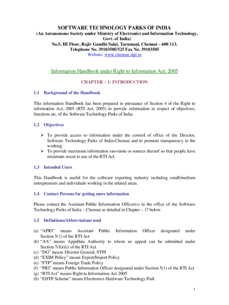 Fillable Online chennai stpi RTI updation English - revised 2021091.doc Fax Email Print - pdfFiller