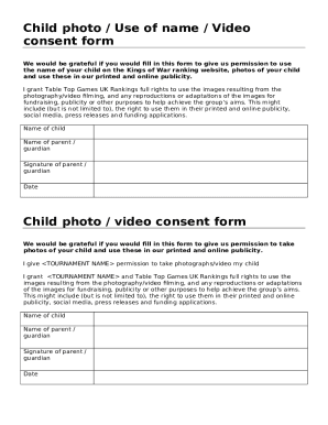 Sample photo consent Doc Template | pdfFiller