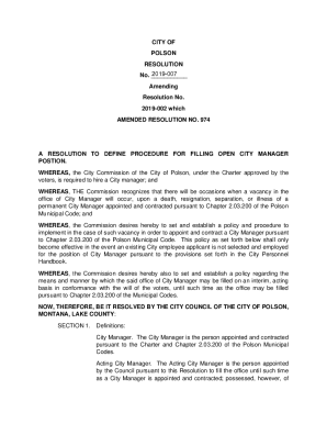 Fillable Online A Resolution To Define Procedure For Filling Open ...