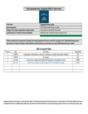 Fillable Online General activity risk assessment template Fax Email ...