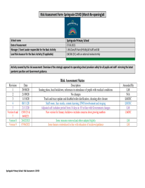 Fillable Online Risk Assessment Prompt Sheet Fax Email Print - pdfFiller