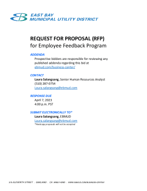 Fillable Online REQUEST FOR PROPOSAL (RFP) for Employee Feedback ...