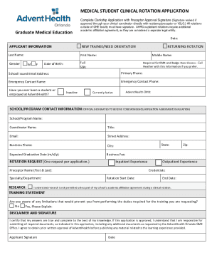 Fillable Online Visiting Medical Student Clerkships - Application ...