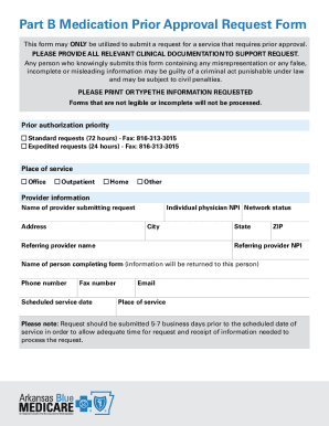 Fillable Online Part B Medication Prior Approval Request Form Fax Email ...