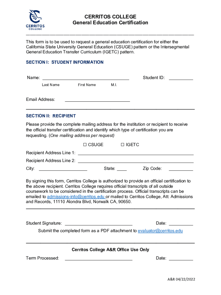 Fillable Online California State University General Education ...