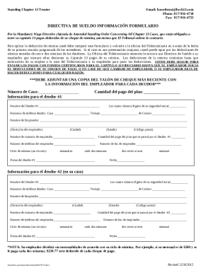 CHAPTER 13 TRUSTEE INATION SHEET Debtors ... Doc Template | pdfFiller