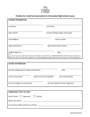 Fillable Online Credit by Exam Form Fax Email Print - pdfFiller