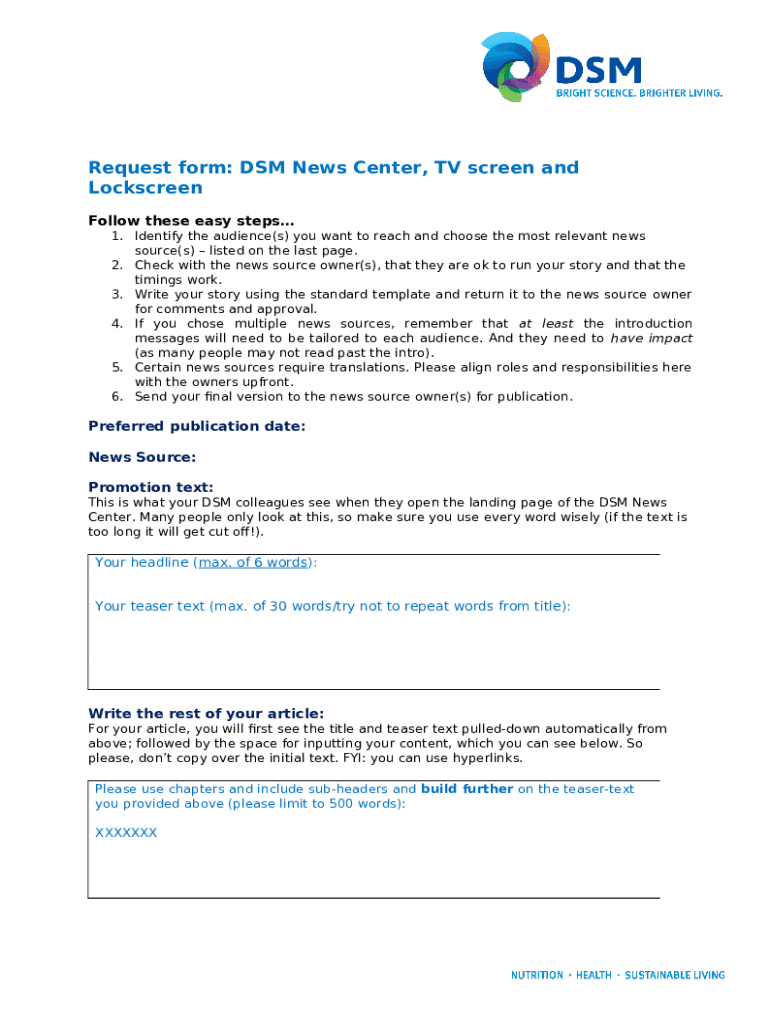 Request : DSM News Center, TV screen and Lockscreen Doc Template ...