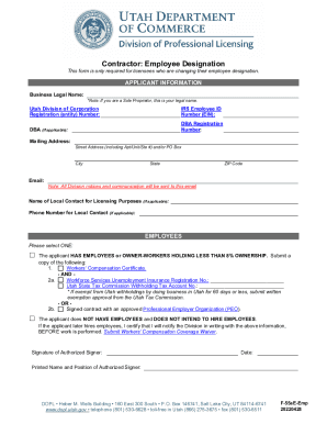 Fillable Online dopl utah add-classification-form.pdf - DOPL - Utah.gov ...