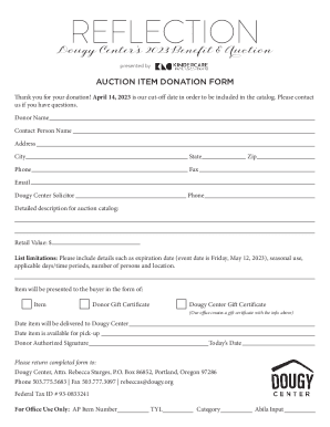 Fillable Online Benefit Donation Procurement Form 2023.indd Fax Email ...