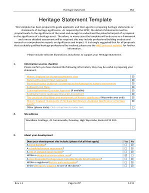 Fillable Online Appendix 5: Guidance for preparing a Heritage Statement ...