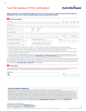 Fillable Online Provision of Tax File Number - 1. Explanatory notes 2 ...