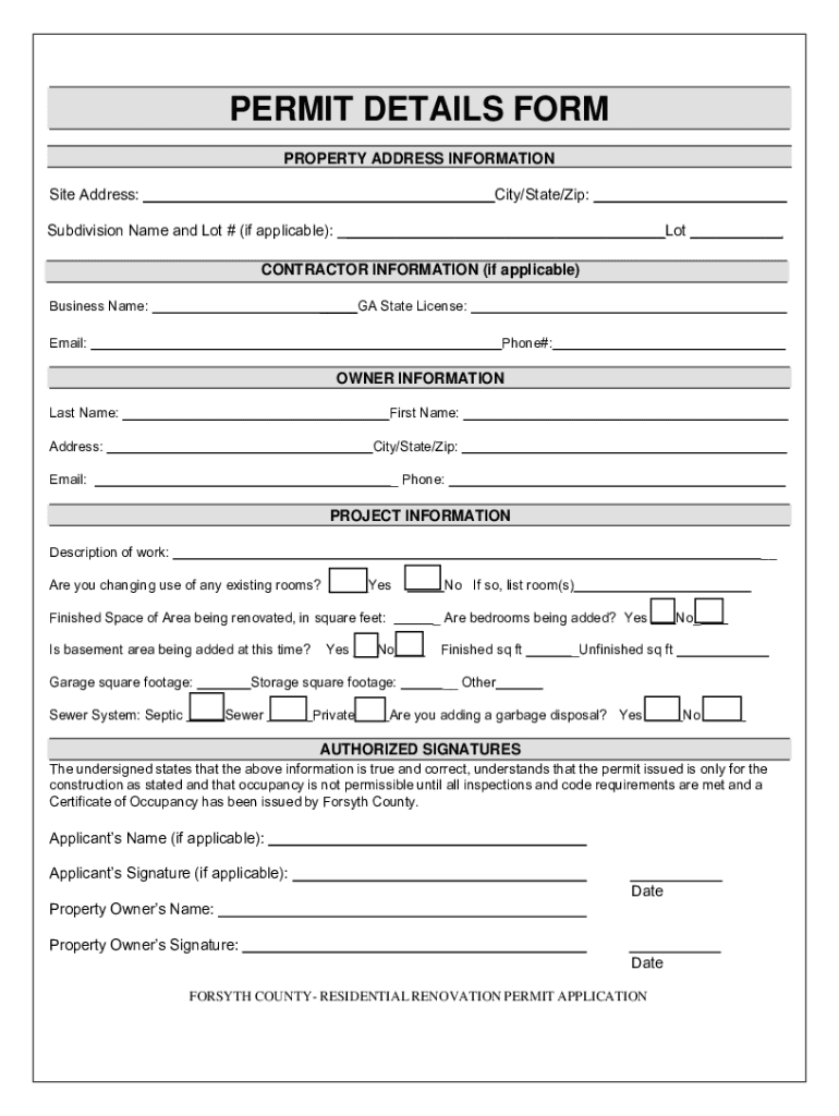 Fillable Online residential basement finish permit packet Fax Email Print - pdfFiller