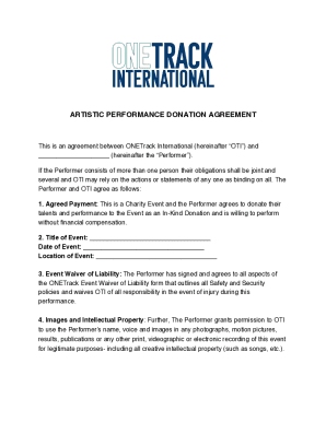 Fillable Online THIS PERFORMANCE AGREEMENT is made and entered ... Fax ...