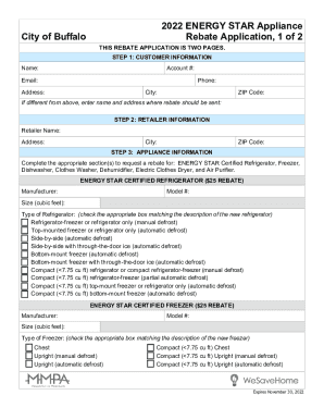 Fillable Online ENERGY STAR Appliance Rebates For Your Home Fax Email ...