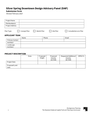 Fillable Online Silver Spring Downtown Design Advisory Panel (DAP ...