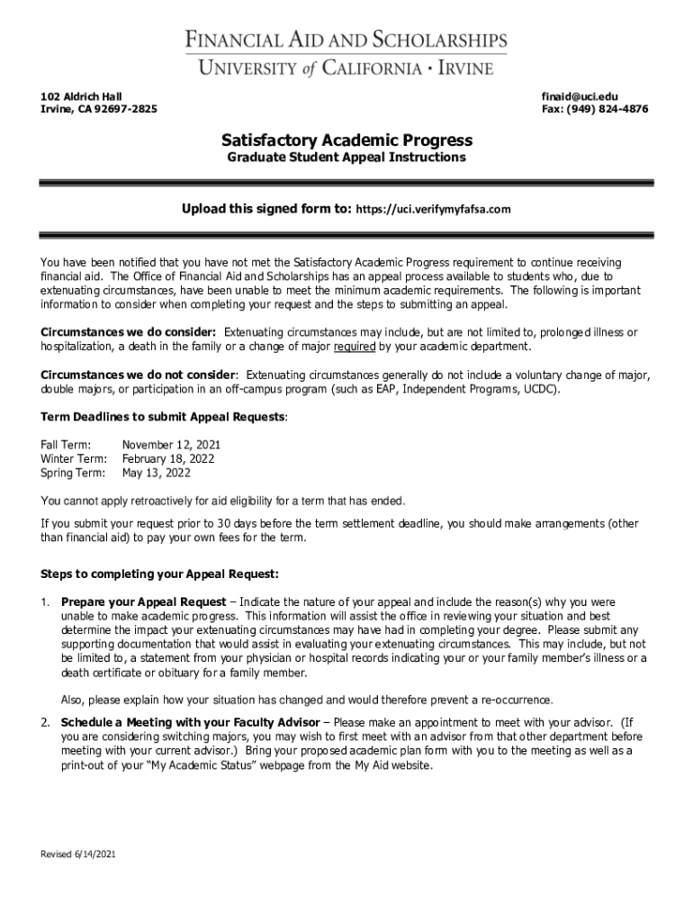 Fillable Online Get the free financial aid appeal uci form Fax Email ...