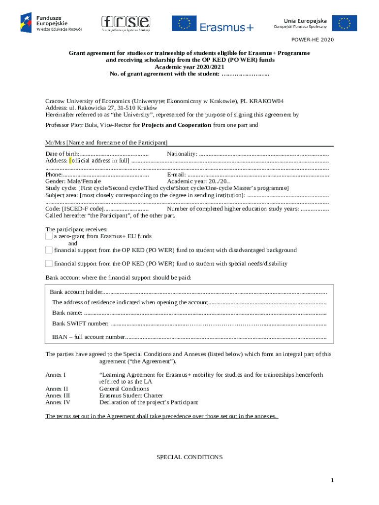 Erasmus Mobility GrantUniversity of Limerick - bpz uek krakow Doc Template | pdfFiller