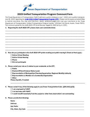 Fillable Online plans dot state tx TxDOT seeks public input on building ...