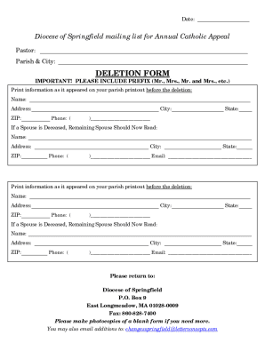 Fillable Online DELETION FORM Fax Email Print - pdfFiller