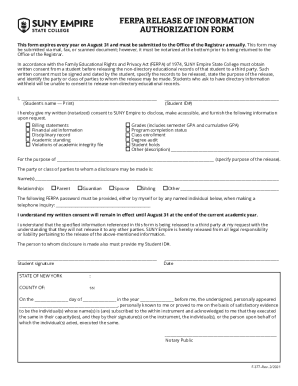 Fillable Online FERPA Authorization Form - Birmingham Fax Email Print - pdfFiller