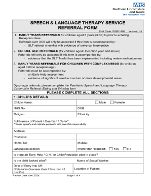 Fillable Online SaLT Service Referral Form Fax Email Print - pdfFiller