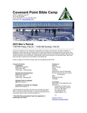 Fillable Online 2023 Men's Retreat Registration Form.docx Fax Email Print - pdfFiller