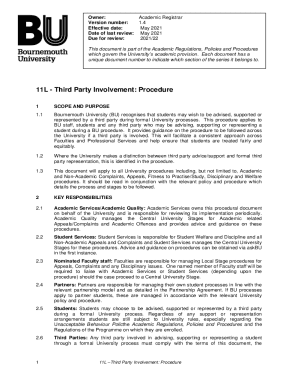 Fillable Online 11L - Third Party Involvement: Procedure - Intranet SP ...