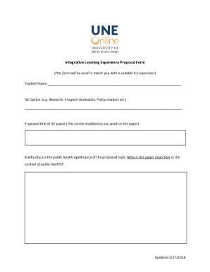 Fillable Online Part I - ILE Proposal Form Fax Email Print - pdfFiller