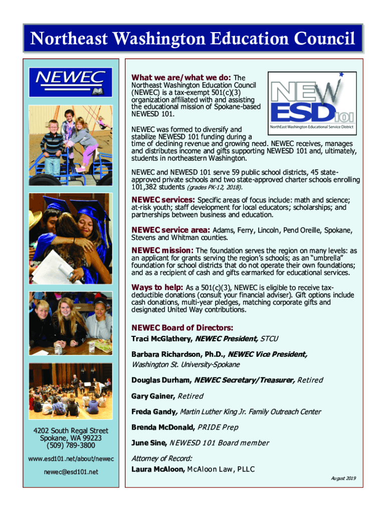 Fillable Online NEWEC Service Area - NorthEast Washington ESD 101 Fax ...