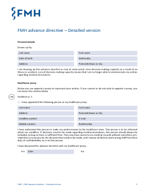 Fillable Online Advance directives and end-of-life decisions in ...