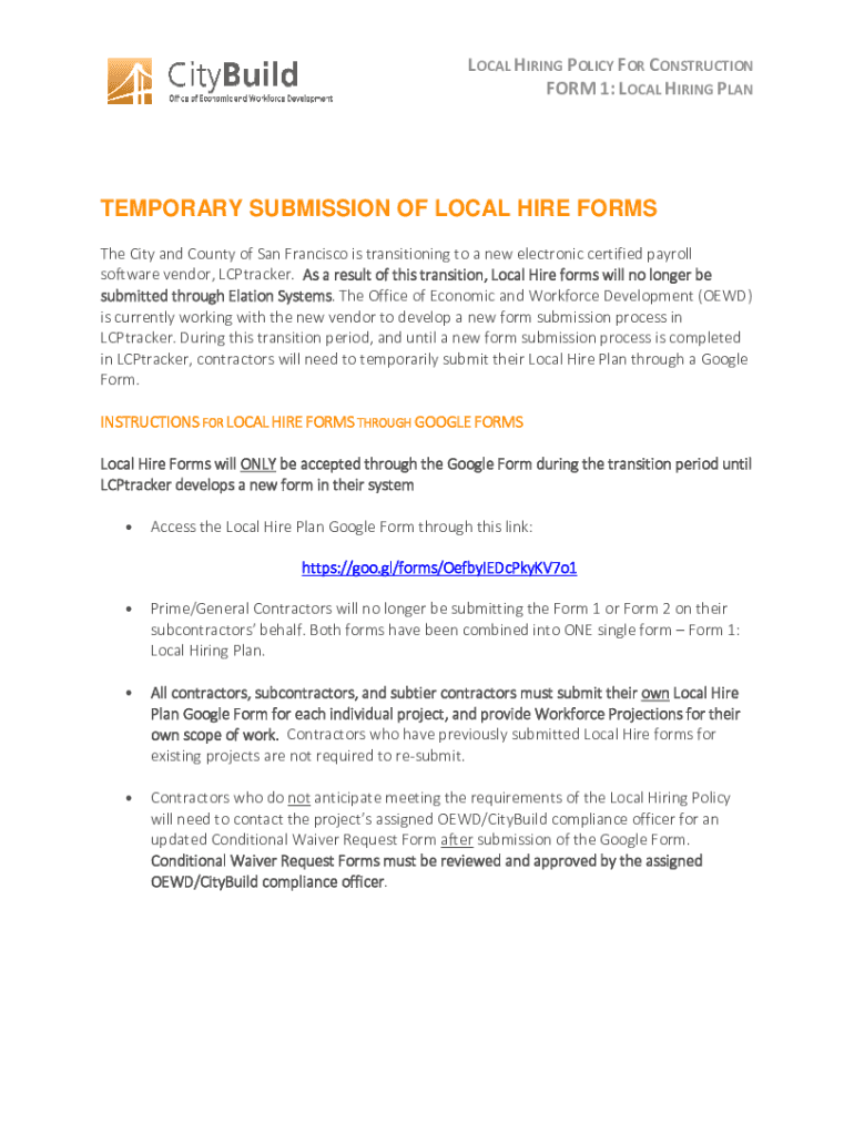 Fillable Online san francisco local hiring policy forconstruction oewd ...