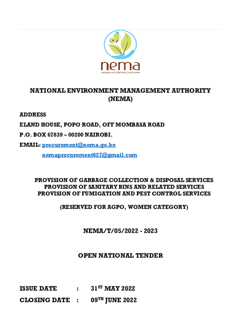 Fillable Online Faq's - National Environment Management Authority (NEMA ...