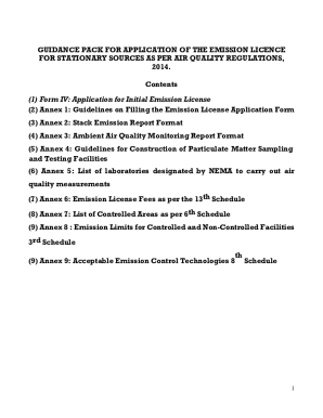 Fillable Online nema - guidance pack for application of the emission ...