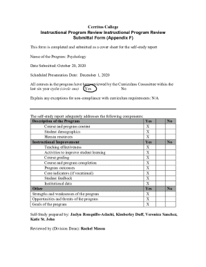Fillable Online Instructional Program Review Submittal Form (Appendix F ...