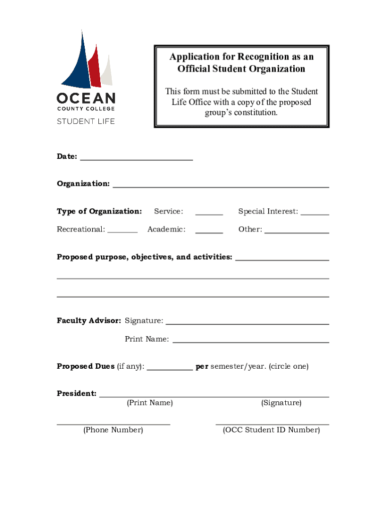 Fillable Online Club/Organization Forms - Associated Students, Inc ...